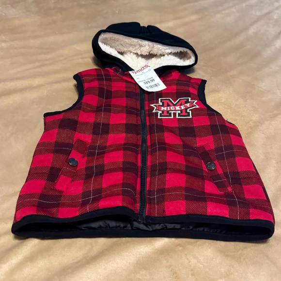 Disney | Jackets & Coats | Nwt Disney Junior Mickey Mouse Plaid Vest ...